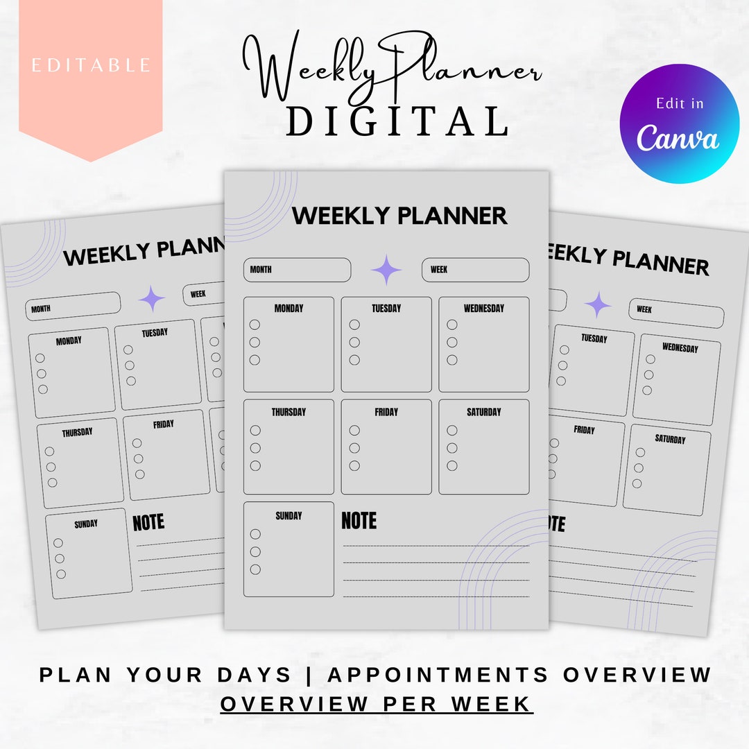 2024 Weekly Planner - Daily Planner | Monthly Planner Weekly Plan ...