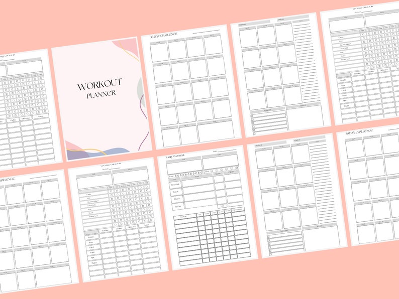 Workout Tracker Printable, Daily Exercise Log, Fitness Journal, Workout ...