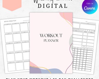 Workout Tracker Printable, Daily Exercise Log, Fitness Journal, Workout ...