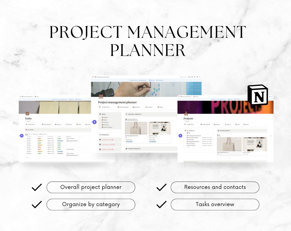 Notion Project Management Templates Notion Digital Business Dashboard ...