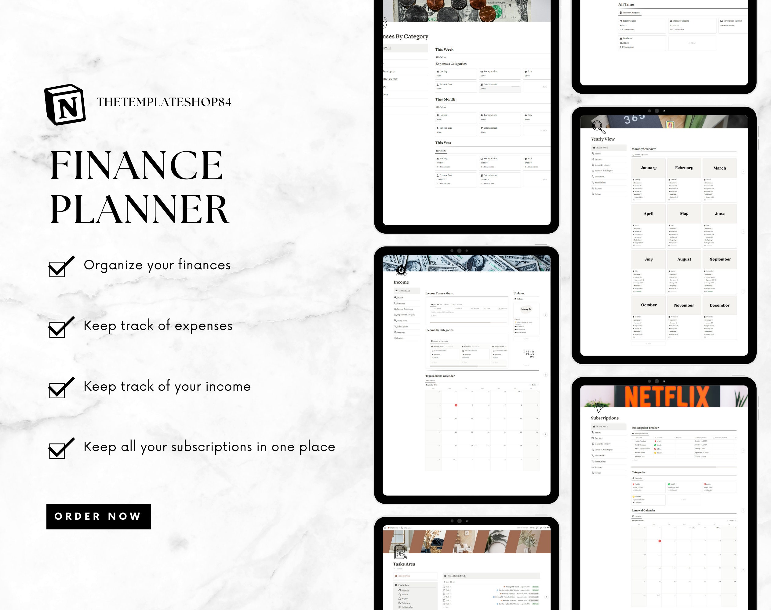 Notion Template Personal Finance Tracker Budget Tracker | Income and ...