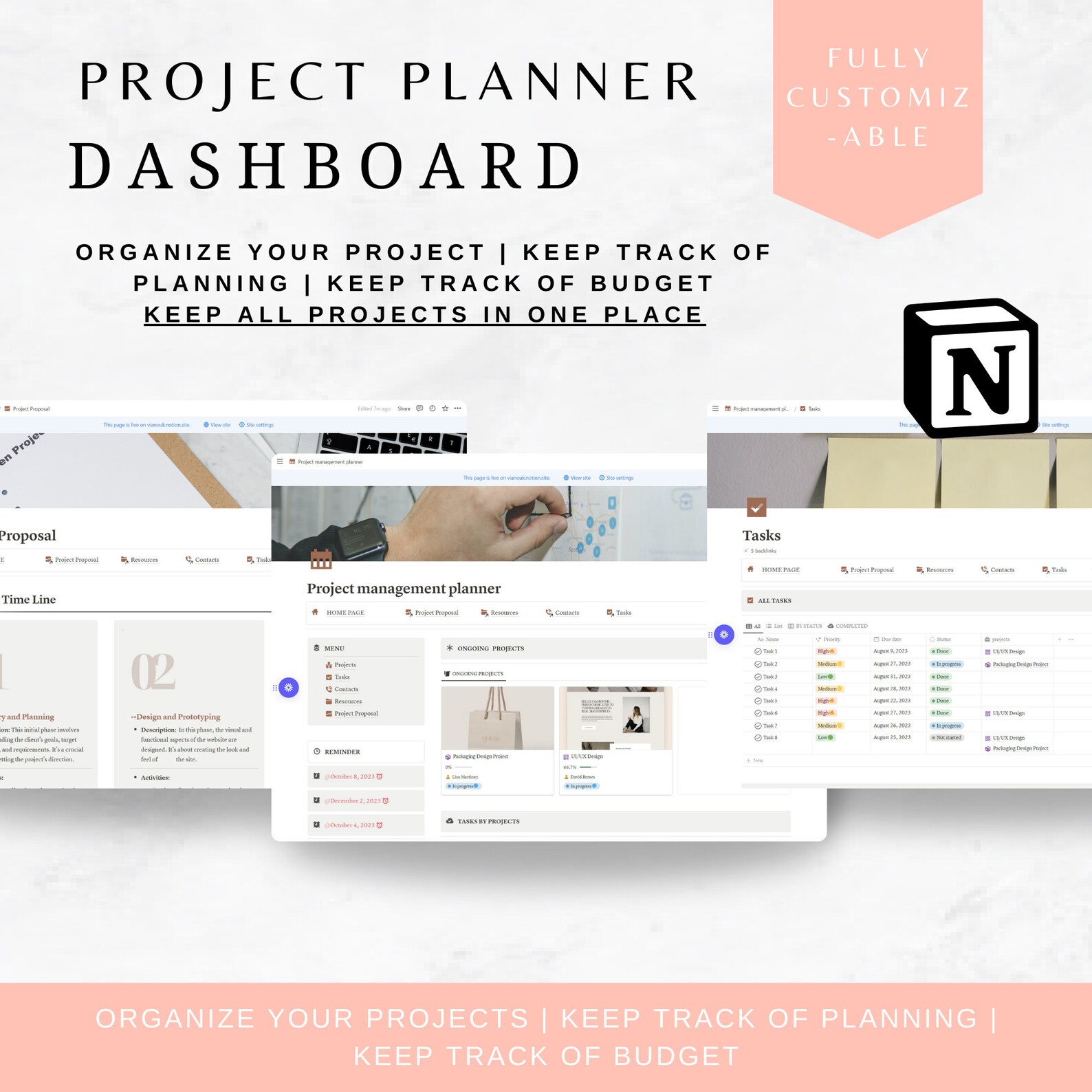 Notion Project Management Templates Notion Digital Business Dashboard ...