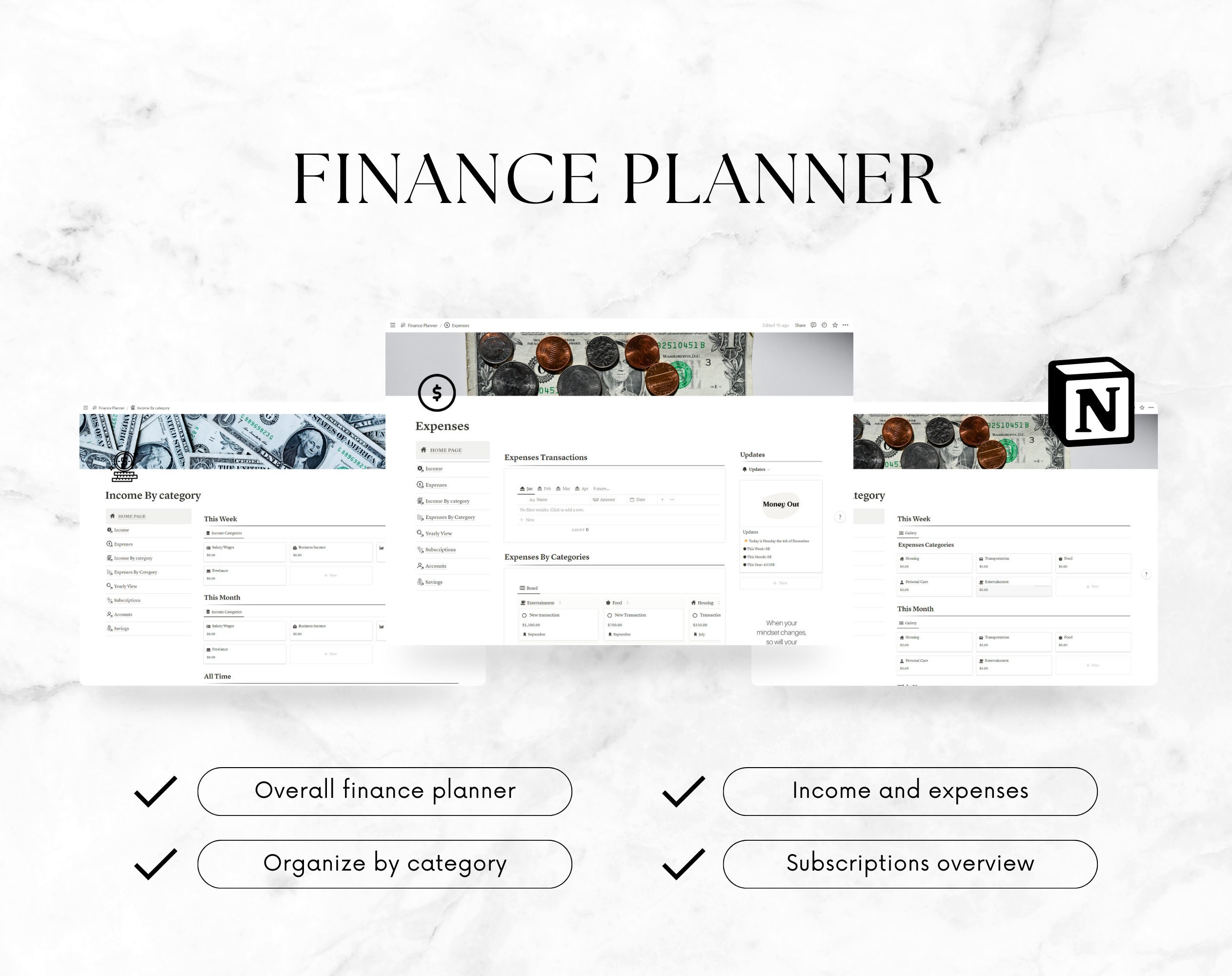 Notion Template Personal Finance Tracker Budget Tracker Income and ...