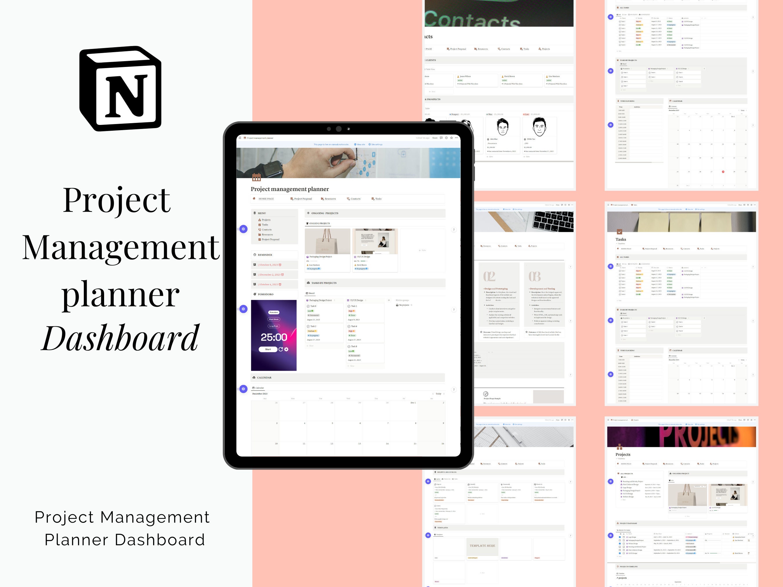 Notion Project Management Templates | Notion Digital Business Dashboard ...