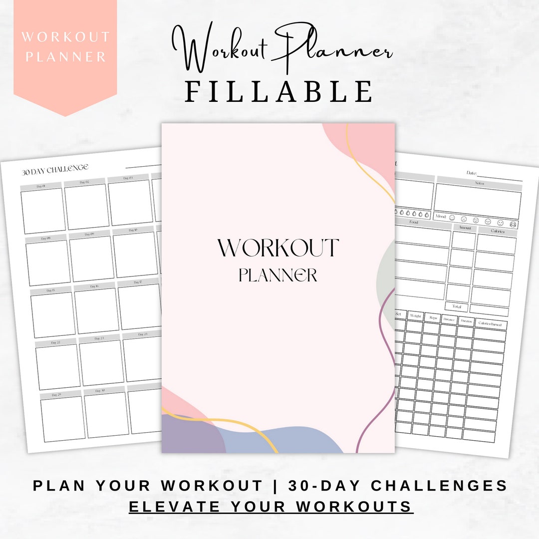 Workout Tracker Printable, Daily Exercise Log, Fitness Journal, Workout ...