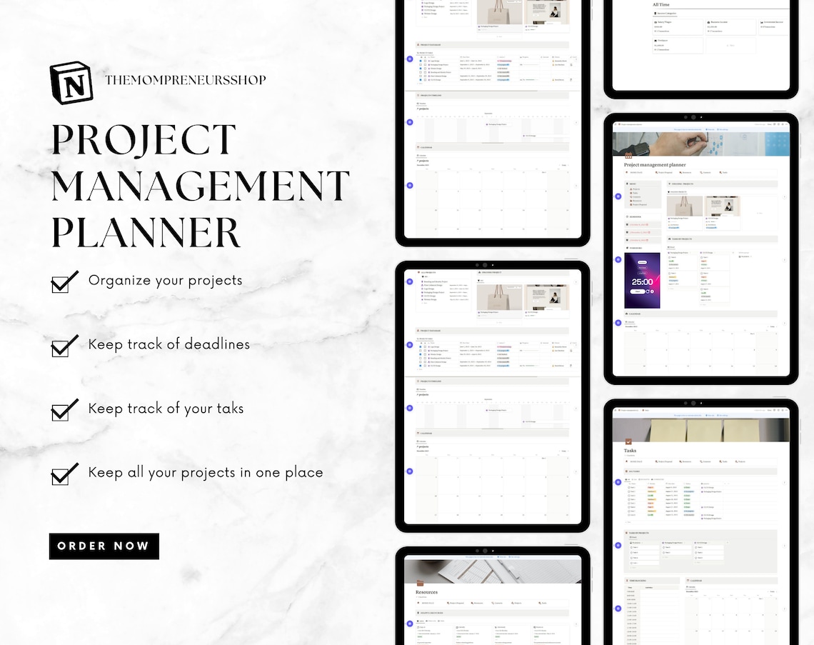 Notion Project Management Templates Notion Digital Business Dashboard ...