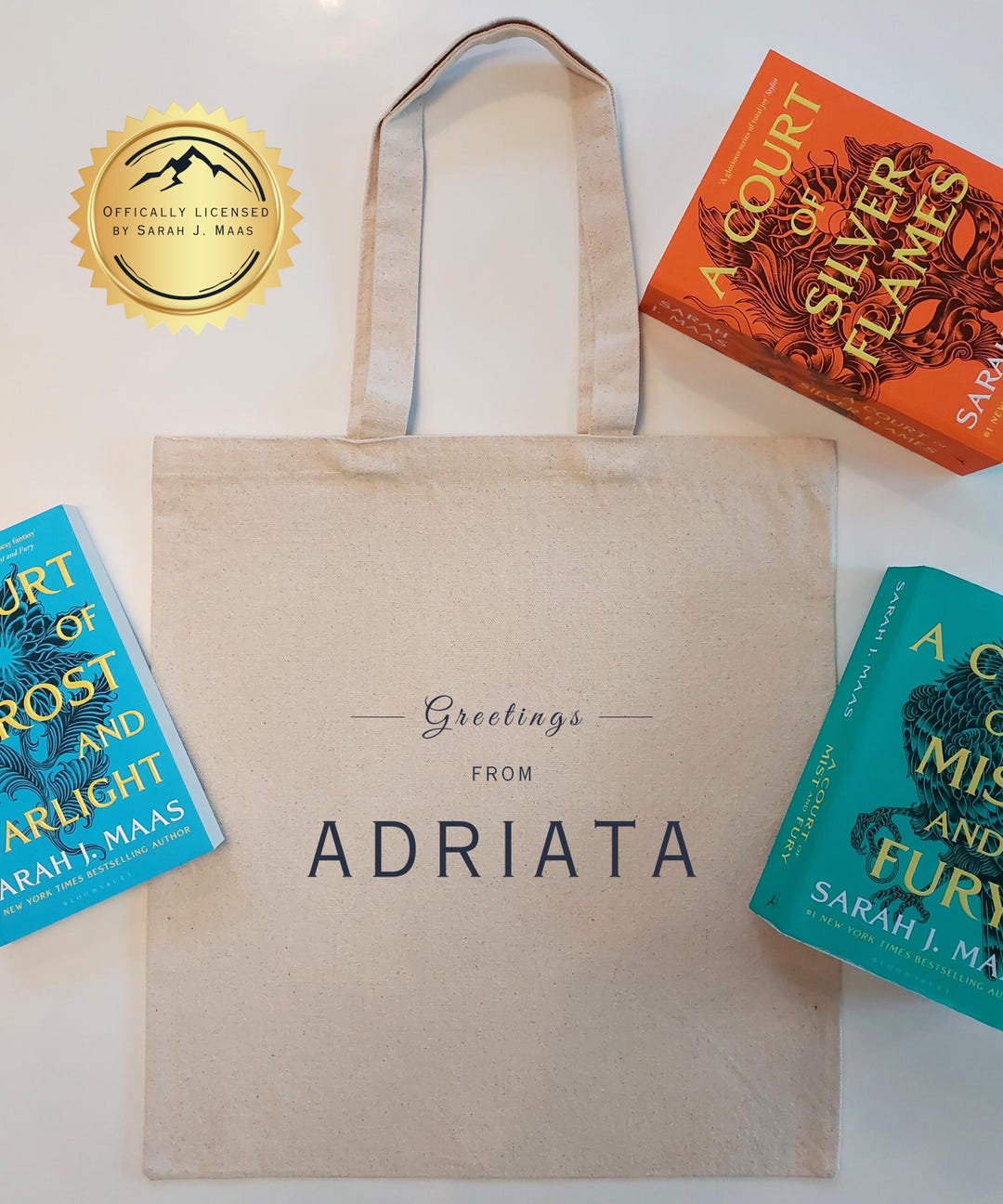 ACOTAR ADRIATA Tote Bag Feyre and Rhysand SJM Merch A Court of Thorn ...