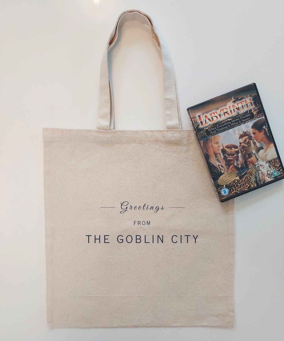 Labyrinth Movie 1986 THE GOBLIN CITY Tote Bag | Jareth Sarah Goblin ...