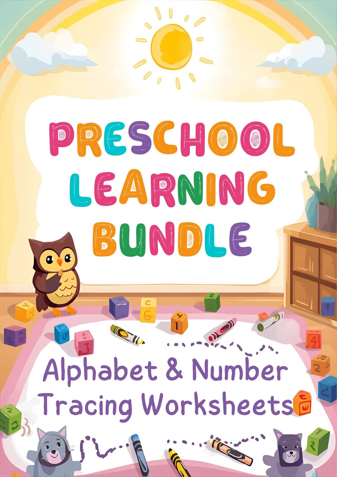 Alphabet & Number Tracing Worksheets: Preschool Learning Bundle (PDF ...