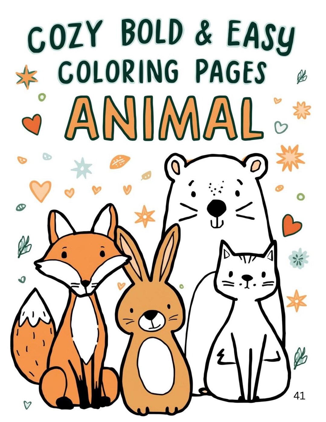 40 Cozy Bold Animal Theme Coloring Pages for Easy Relaxation - Etsy