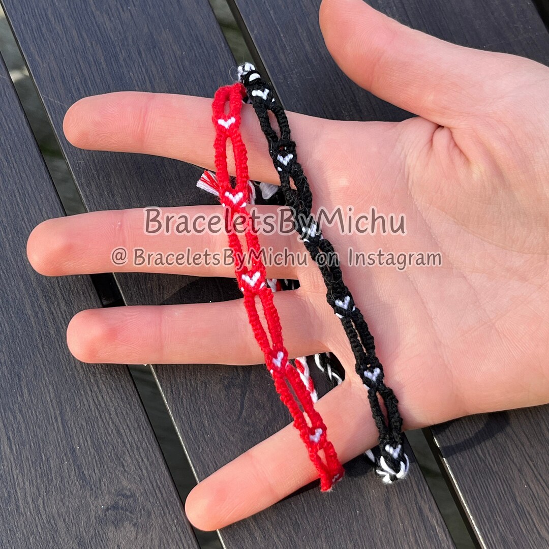 Heart Chain Hand Woven Bracelets - Etsy