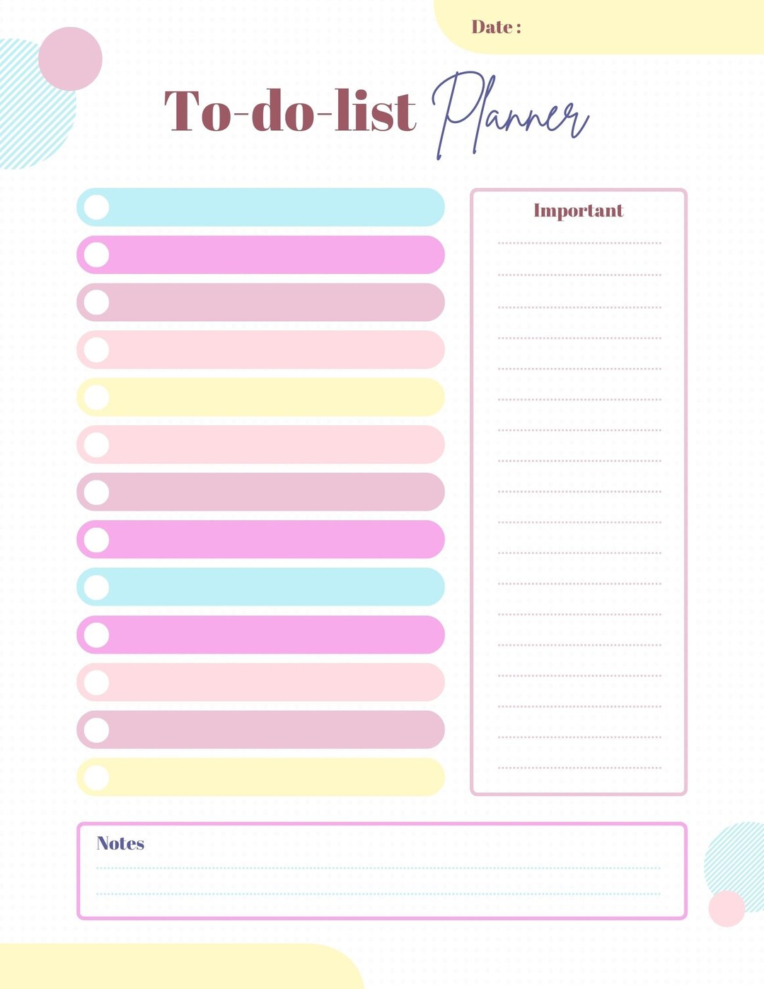 Colorful TO-DO-LIST Planner - Etsy