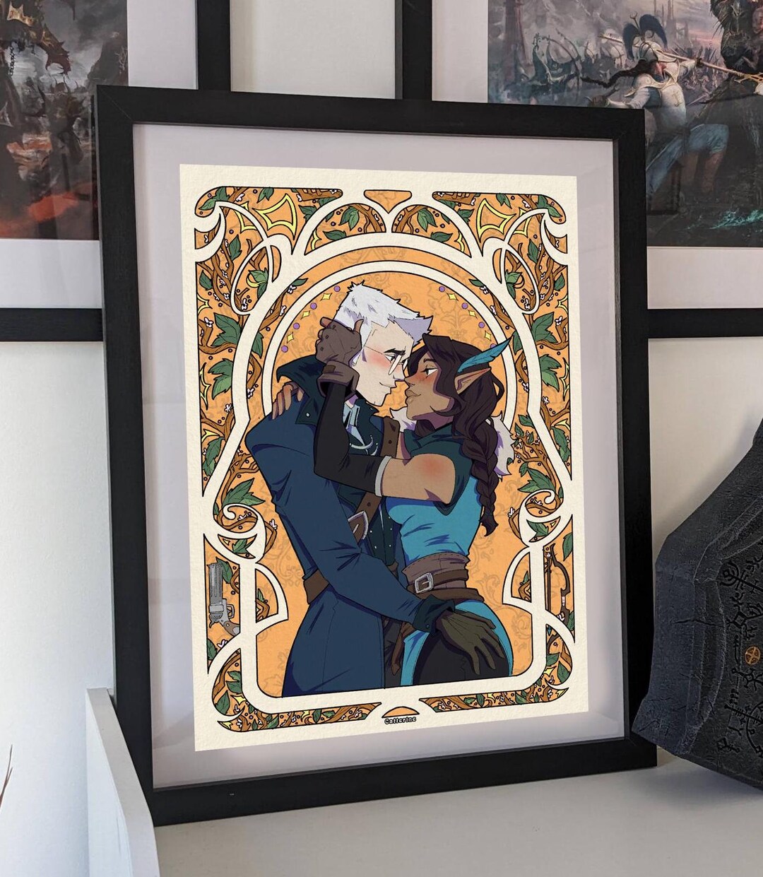 Vox Machina Illustration Print, Percy and Vex Couple Foil Poster ...