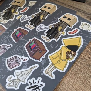 Tiny Nightmares Sticker Pack, Indie Videogame, Sticker Sheet, Six Mono ...