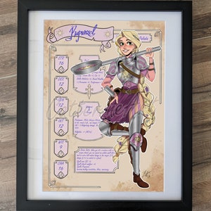 Disney Rapunzel Paladin Poster Illustration, D&D Character Sheet ...