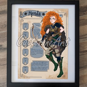 Disney Brave Merida Ranger Poster Illustration, D&D Character Sheet ...