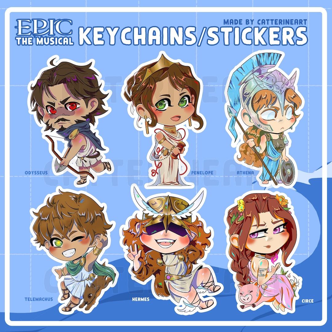 Epic the Odyssey Keychain, the Odyssey, Odysseus Penelope Hermes Athena ...