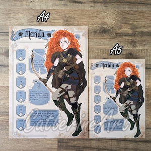 Disney Brave Merida Ranger Poster Illustration, D&D Character Sheet ...