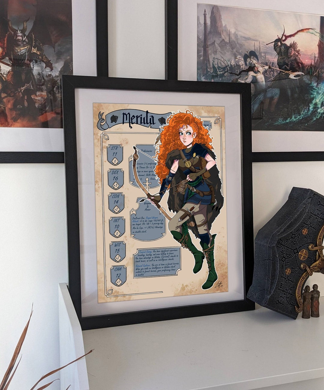 Disney Brave Merida Ranger Poster Illustration, D&D Character Sheet ...