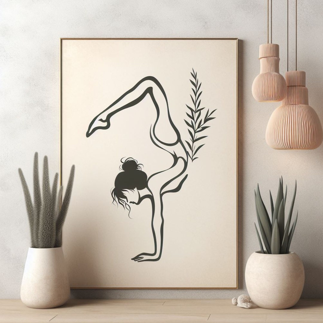 Minimalist Contortion Wall Art, Rolled Posters, Minimalist Line Art ...