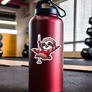 Pole Dancing Sloth Sticker, Funny Sloth Sticker for Water Bottles ...