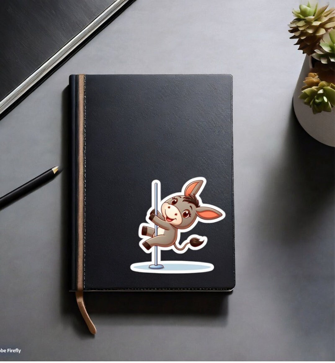 Pole Dancing Donkey Sticker, Funny Donkey Sticker for Water Bottles ...