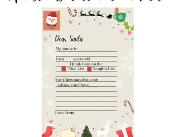 Digital Santa Letter, Christmas Letter, Santa Letter Template, Letter ...