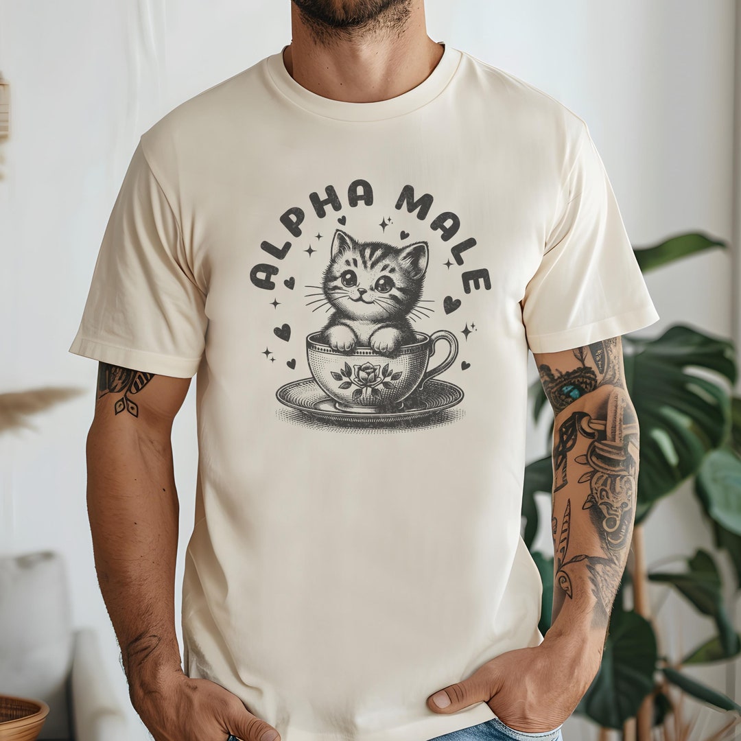 Alpha Male Shirt, Funny Cat Meme, Weirdcore, Funny Gift for Him, Cat ...