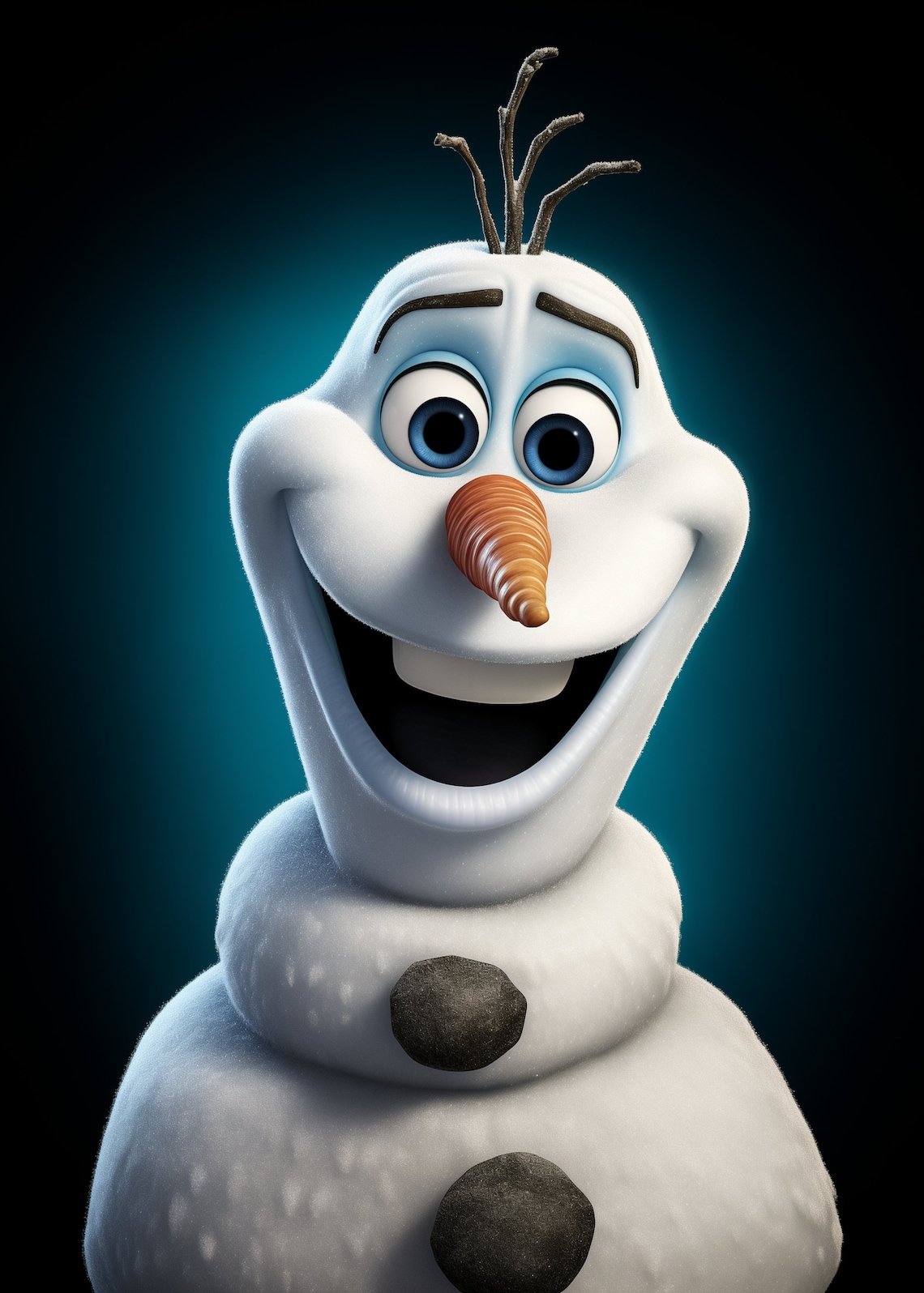 Olaf Frozen Portrait Charming Snowman Art - Etsy