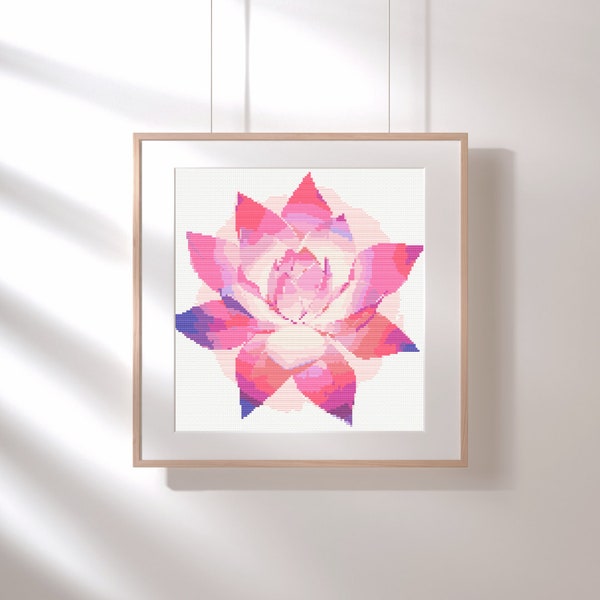 Lotus Cross Stitch - Etsy