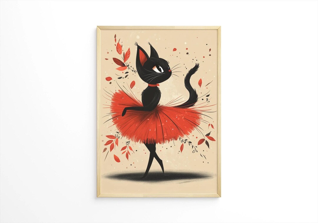 Cat Painting, Cat Poster, Printable Wall Art, Digital Download, Cat ...