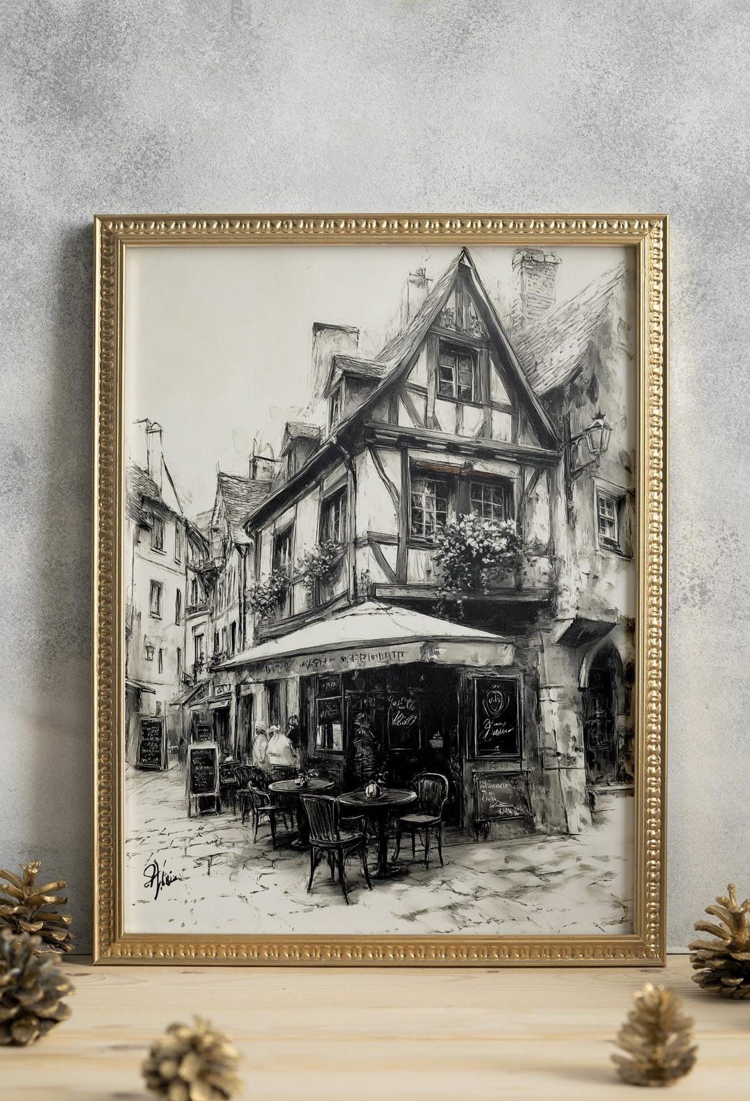 Vintage Restaurant Sketch, Sketch Drawing, Printable Wall Art, Design ...