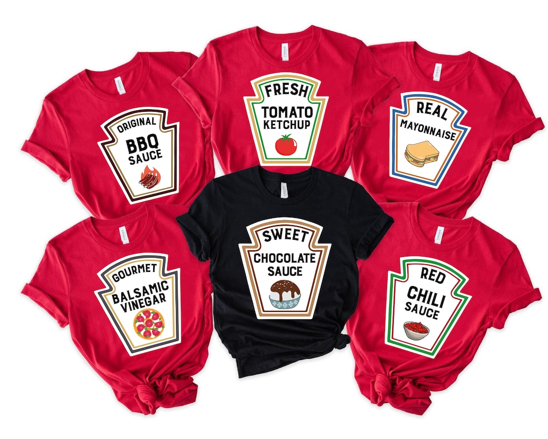 Group Condiment Matching Shirts, Thanksgiving Party Crew, Friendsgiving ...