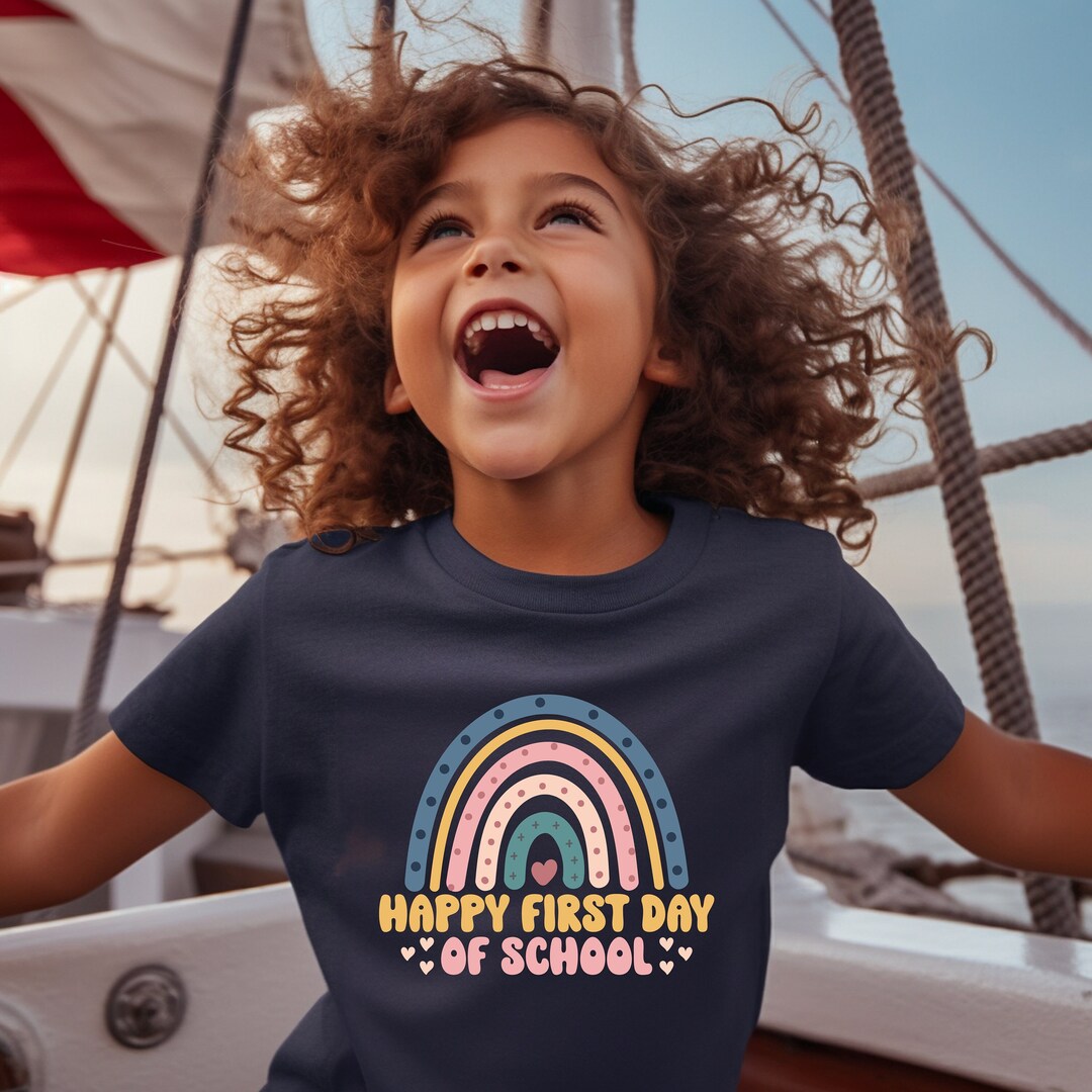 Hello First Day of School Shirt, Retro Back to School Kids, Hello First ...