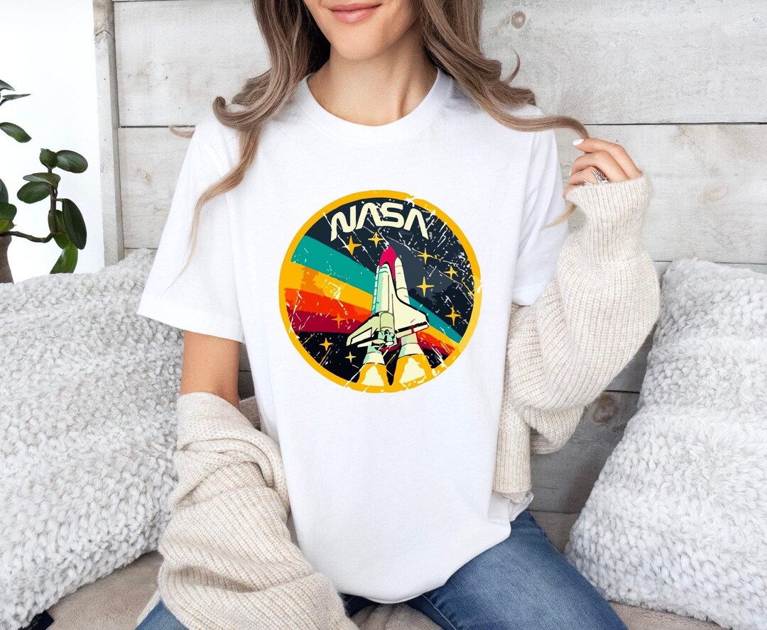Funny Space Shirt, NASA Vintage Logo Shirt, 70s 80s V-neck Shirt, NASA ...