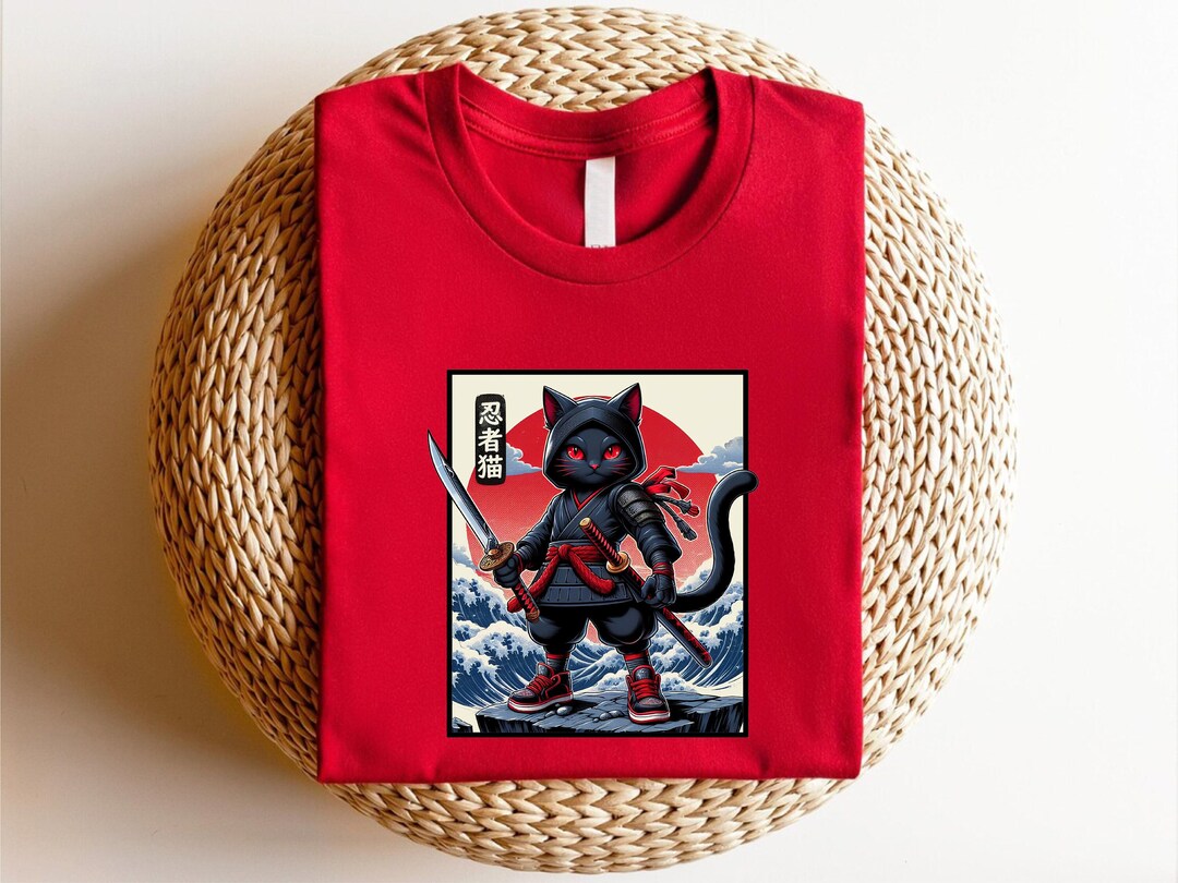 Japanese Cat Shirt, Funny Cat Graphic Tee, Anime Lover Gift, Anime Cat ...