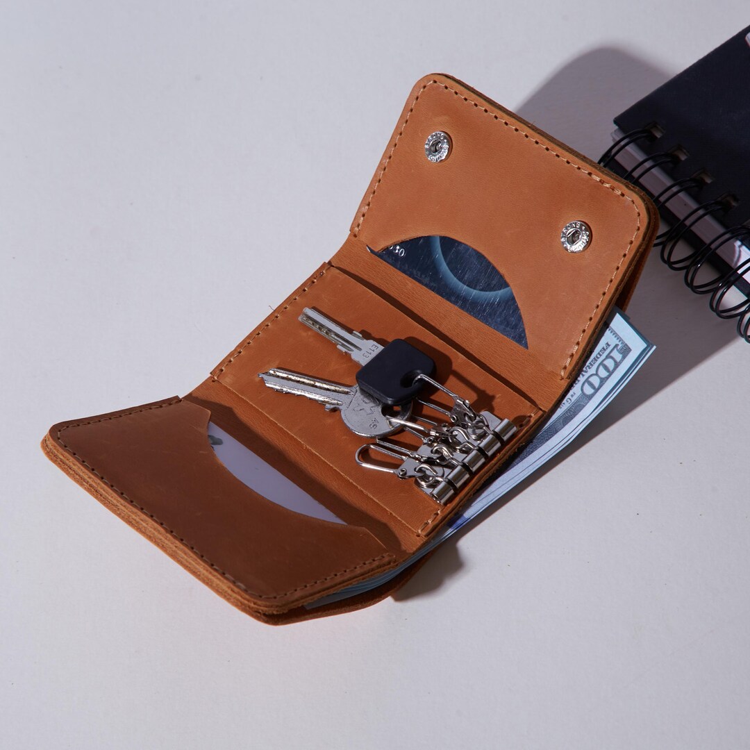 Luxury Leather Keychain Wallet for Men - Christmas Gift for Dad ...