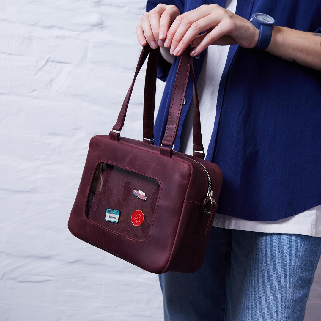 Custom Leather ITA Crossbody Bag With Pin Display - Unique Gift for ...