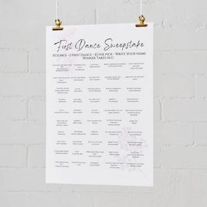 Wedding First Dance Sweepstake - Etsy