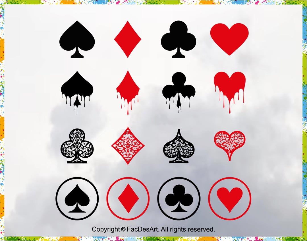 Playing Cards Svg, Playing Card Suits, Spades Svg, Diamonds Svg, Clubs ...