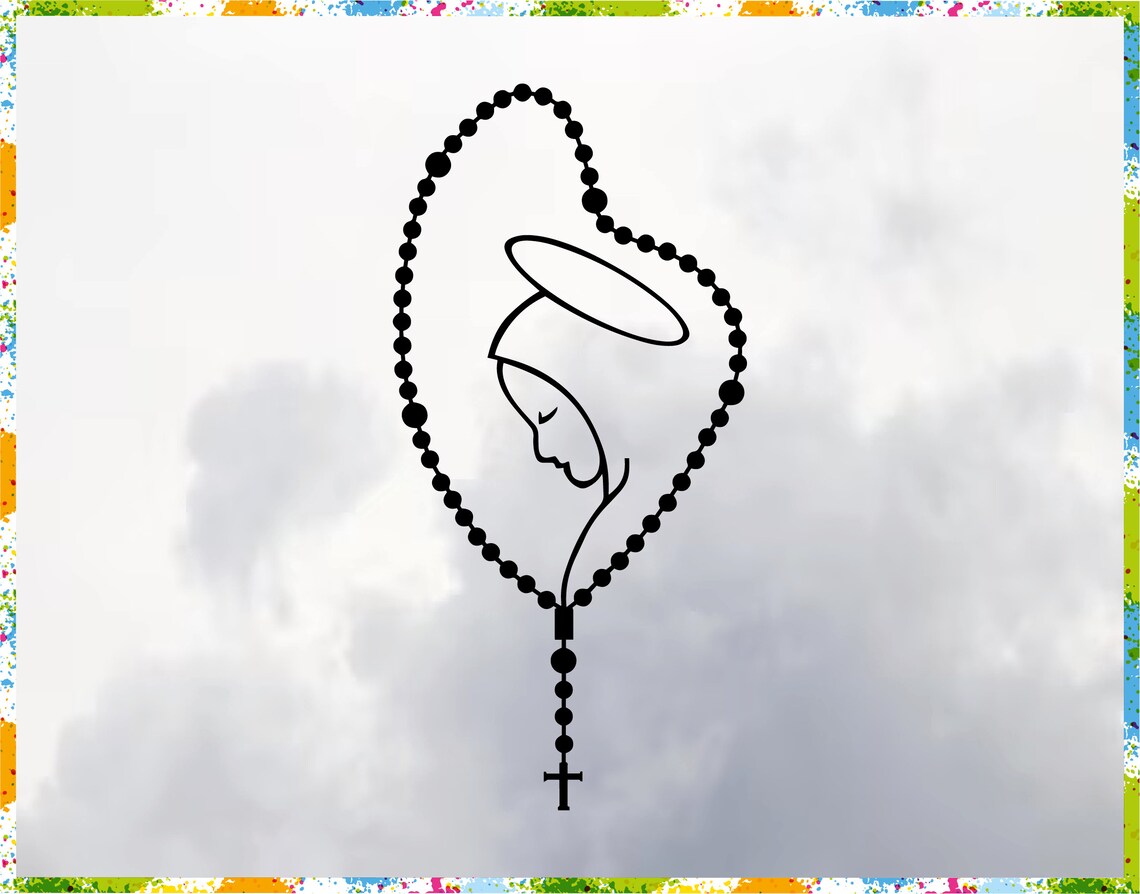 Rosario Católico Svg, Svg Religioso, Svg Nuestra Señora Rosario, Svg ...