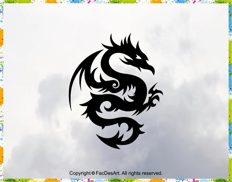 Dragon SVG Cut File: Dragon Clipart, Vector, Silhouette (digital ...