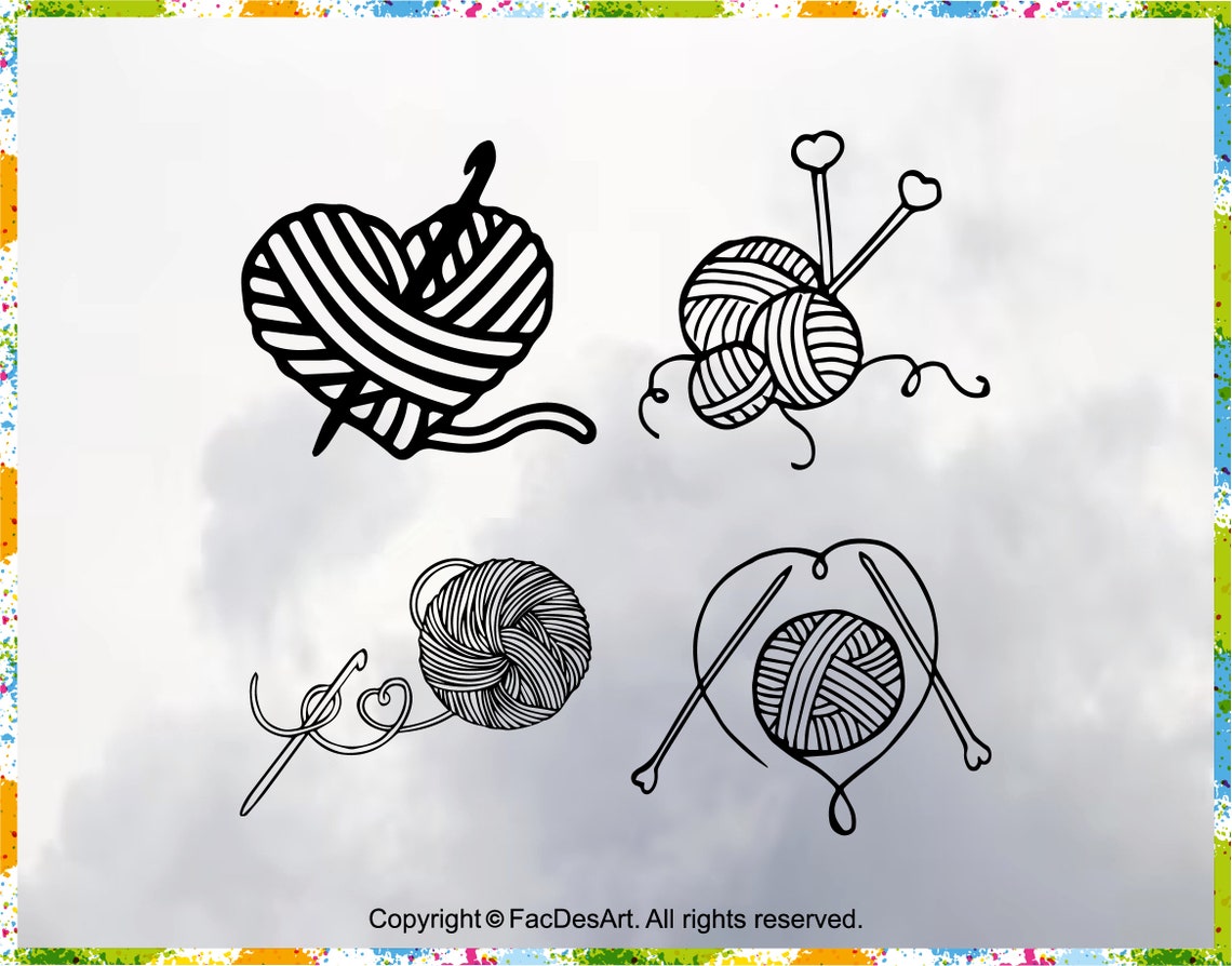 Crochet Bundle Svg, Crochet Svg, Heart Crochet, Hook Svg, Yarn Svg ...