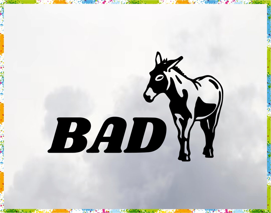 Bad Donkey Svg, Funny Donkey Svg, Donkey Clipart, Bad Ass Donkey, Comic Donkey Svg, Funny Bad ...