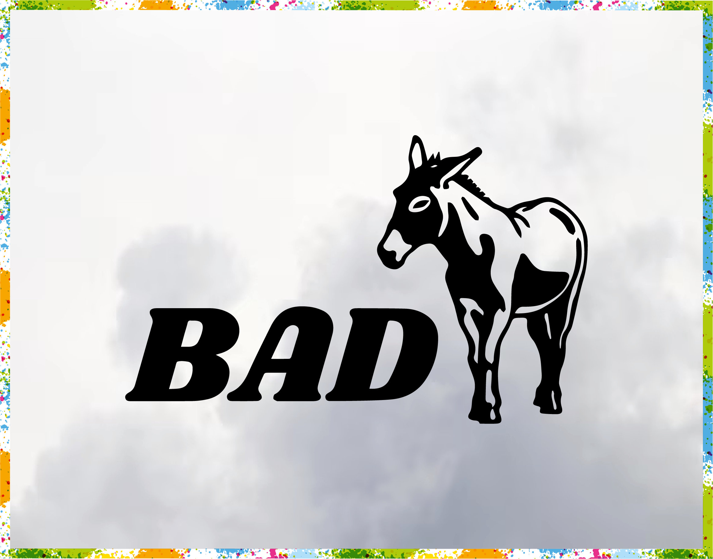 Bad Donkey Svg, Funny Donkey Svg, Donkey Clipart, Bad Ass Donkey, Comic ...
