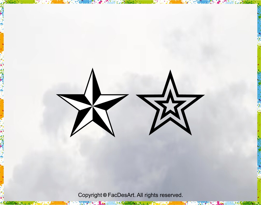 Star Svg, Star Design Svg, Double Star Svg, Nautical Star Svg, Star ...