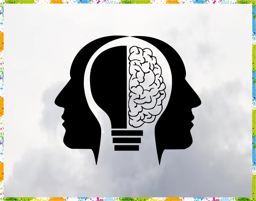 Two Men Brain Design SVG: Anatomy & Psychology Art (digital Download ...