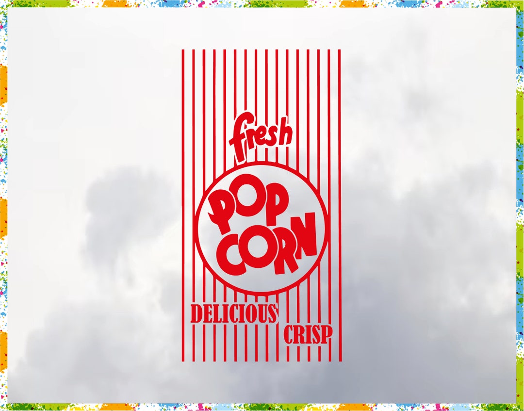 Popcorn SVG Design: Movie Theater Snack Box (digital Download) - Etsy