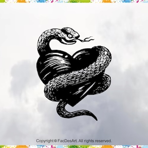 Snake Like Heart Svg, Snake Heart Svg, Snake Heart Clipart, Snake Heart ...