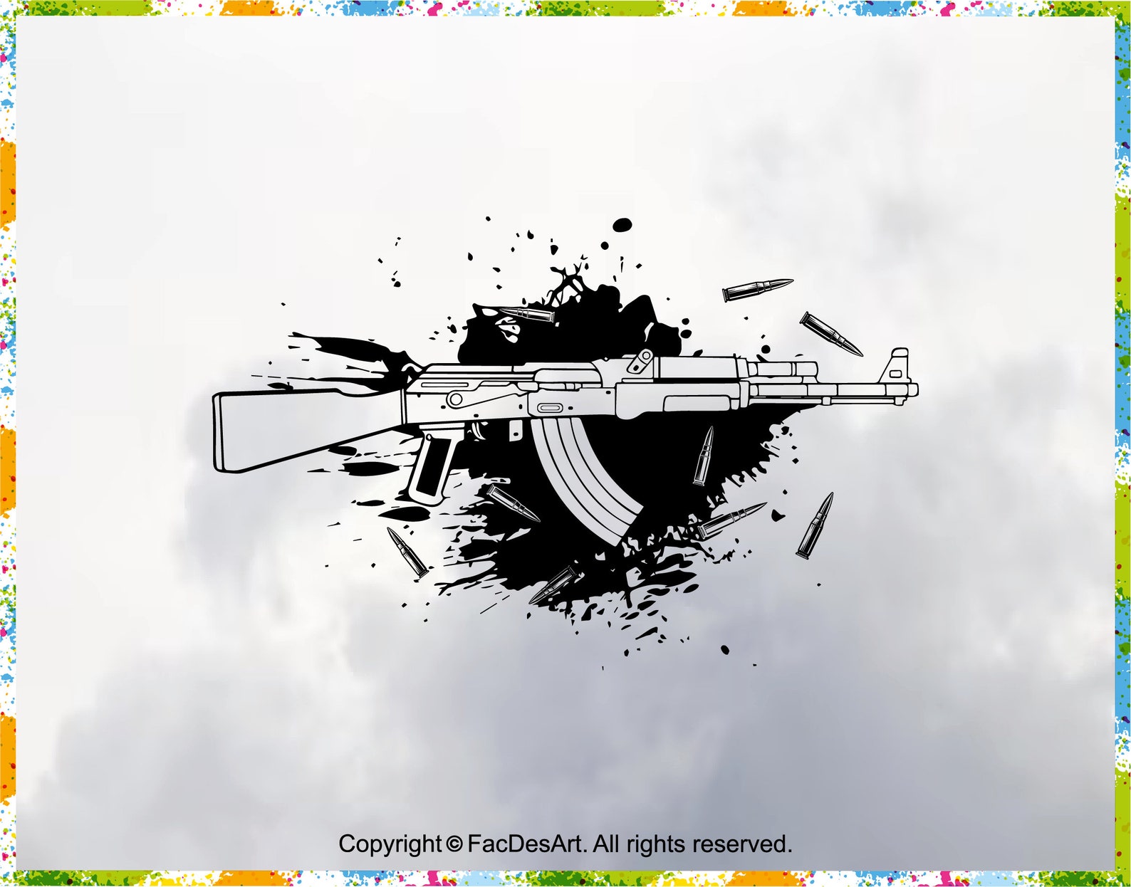 AK-47 SVG, Gun Svg, Gun Vector, AK47 Rifle SVG, Gun Cricut Files, Rifle ...